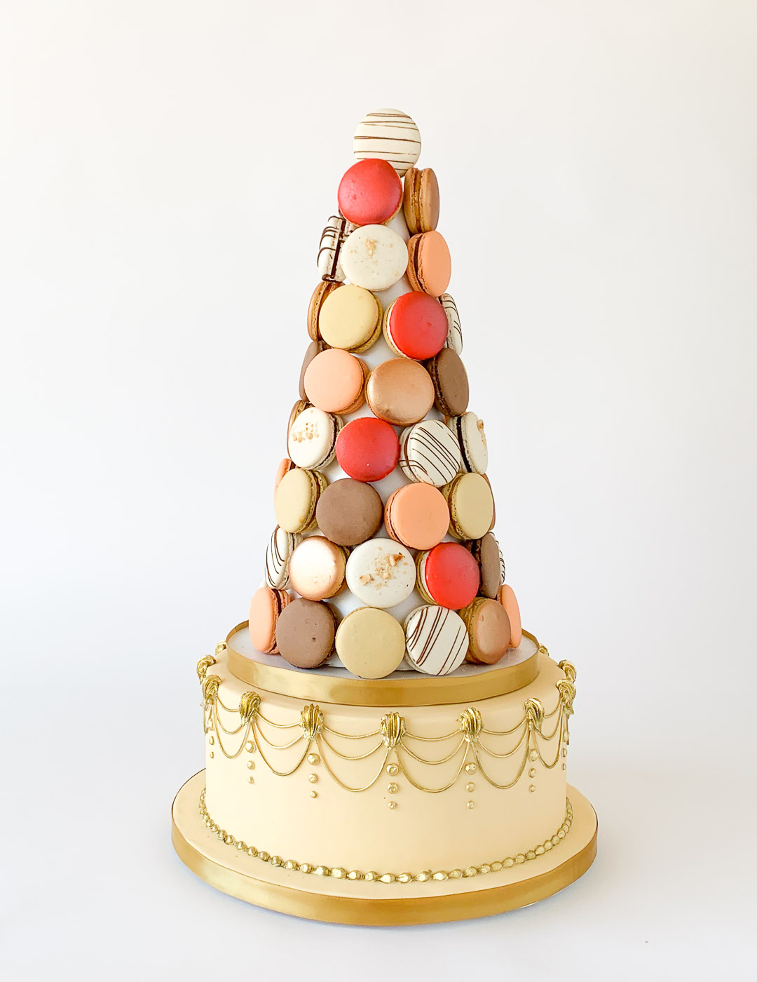 Fall Favourites Macaron Tower (with Cake Base) - Bobbette & Belle